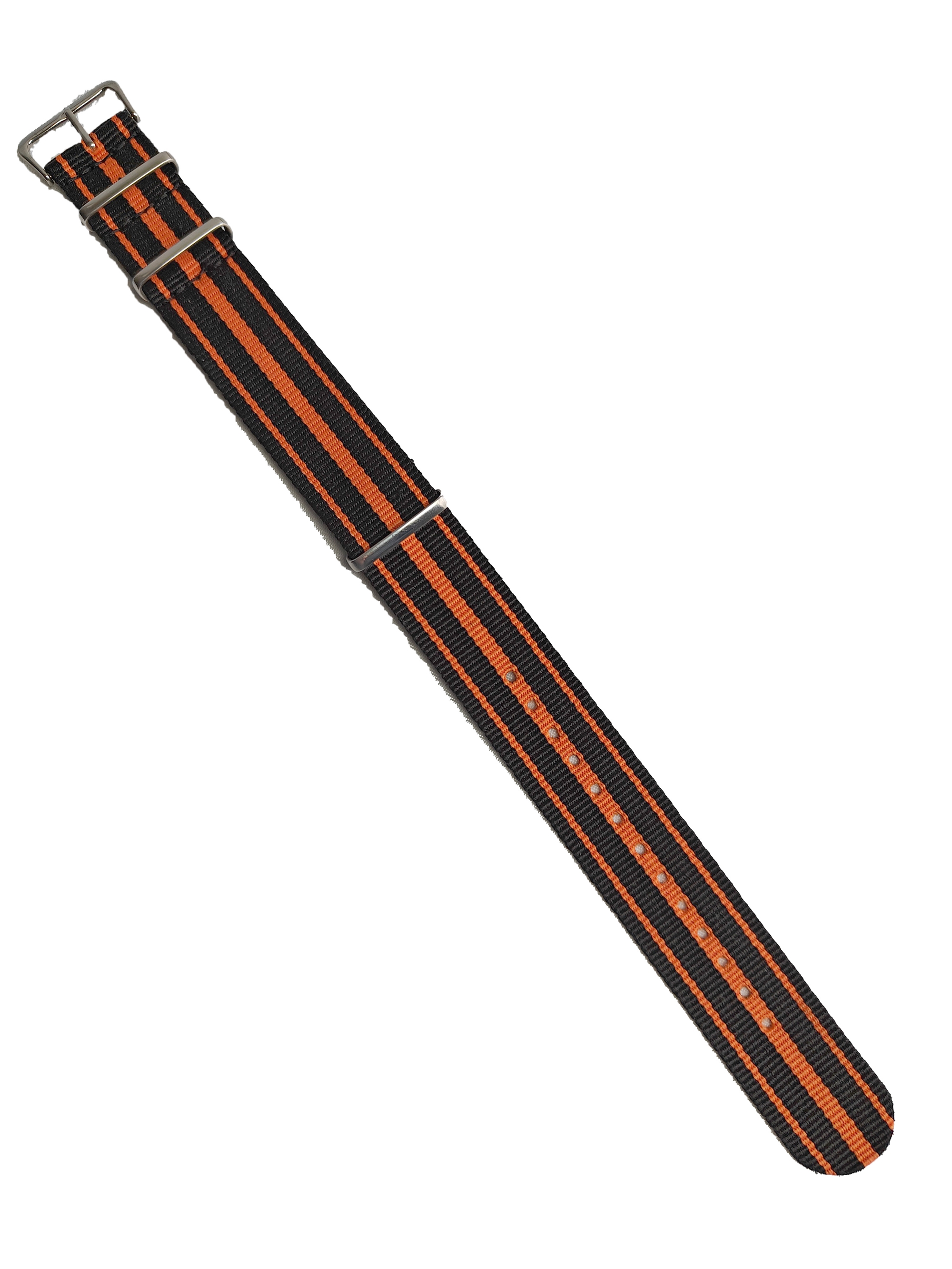 530-SO/OR, Sort og orange nato urrem i bredderne 18-22 mm